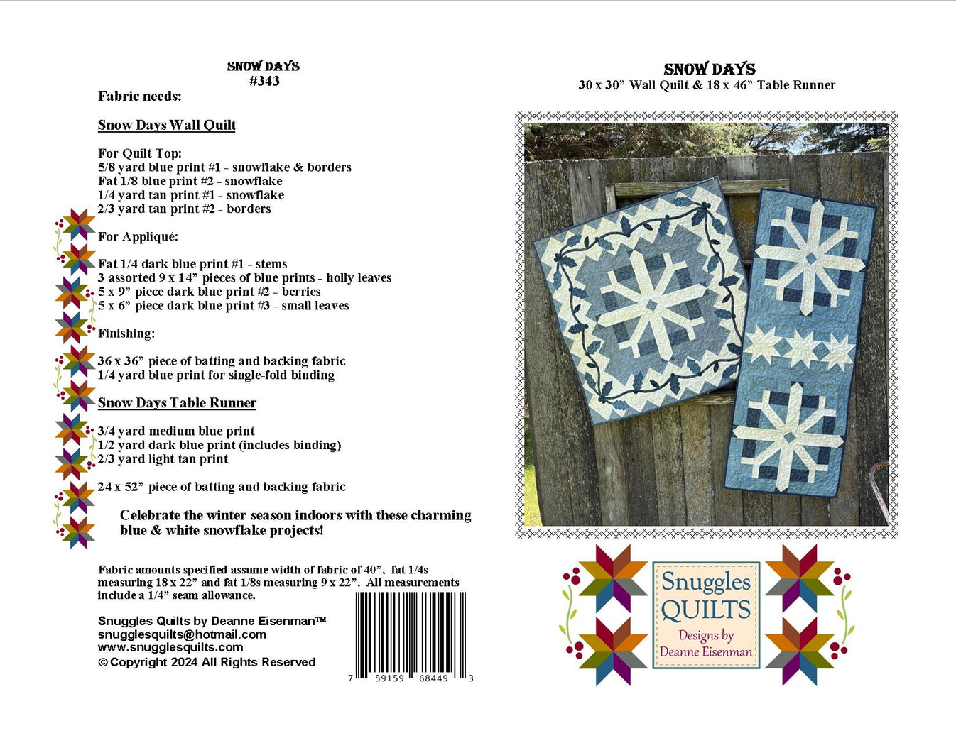 Snow Days Quilt Pattern – Snuggles Quilts