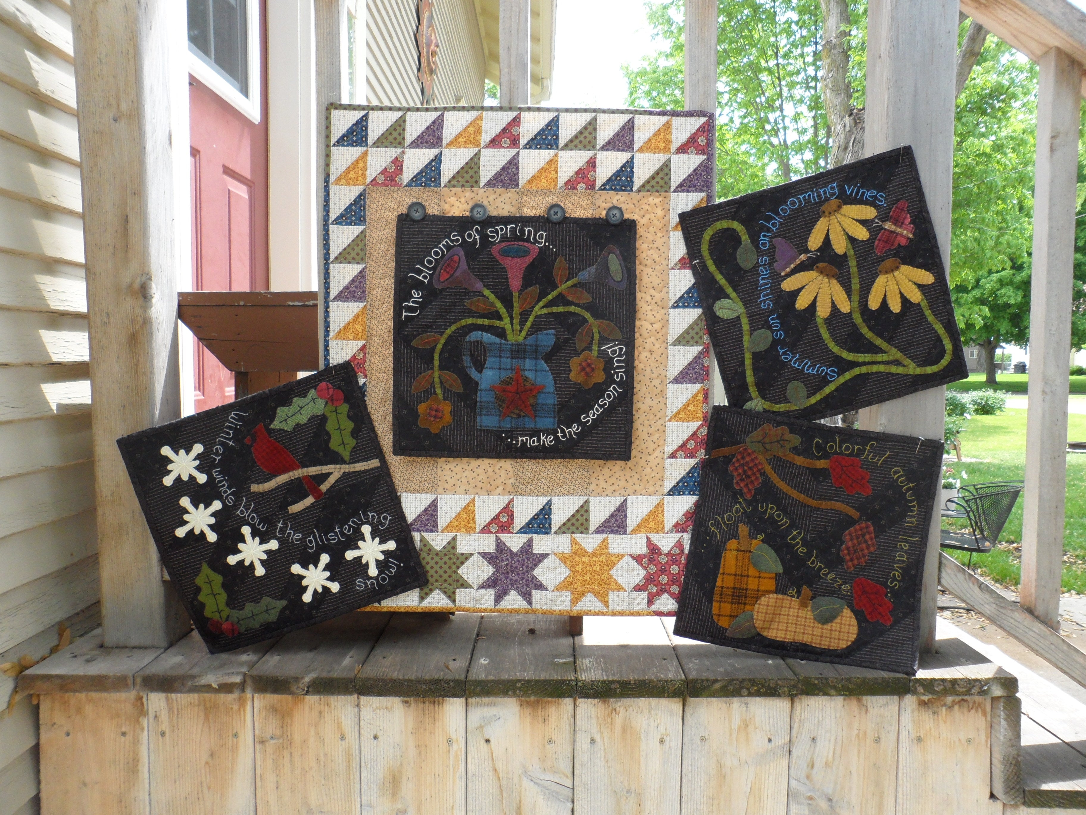 Delightful Seasons Wool Applique Quilt Pattern - PDF – Snuggles Quilts