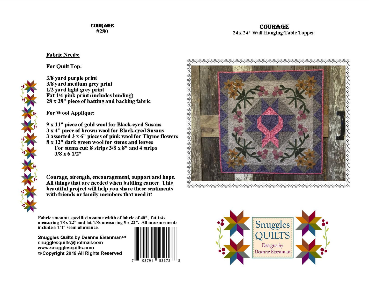 Courage Quilt Pattern - PDF – Snuggles Quilts