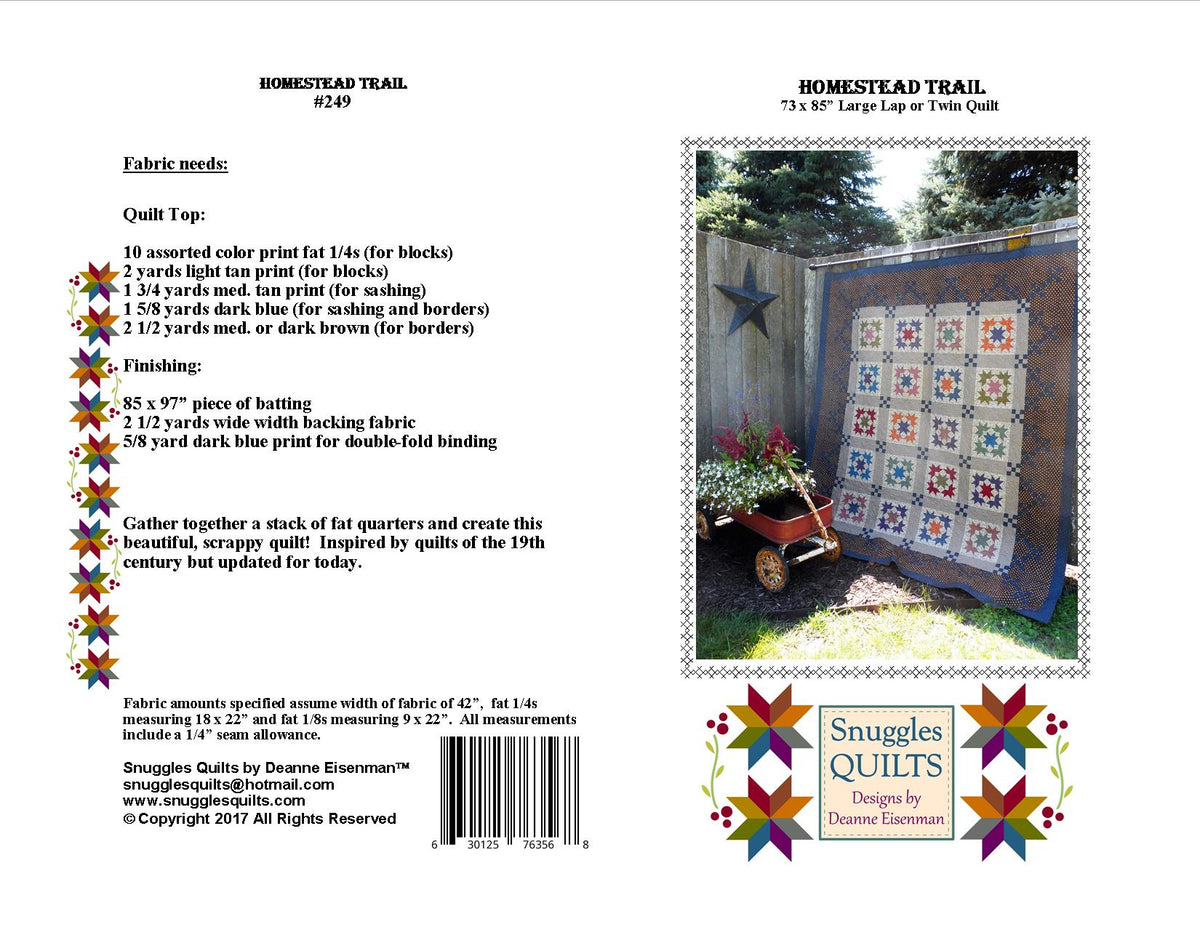 Homestead Trail Quilt Pattern – Snuggles Quilts