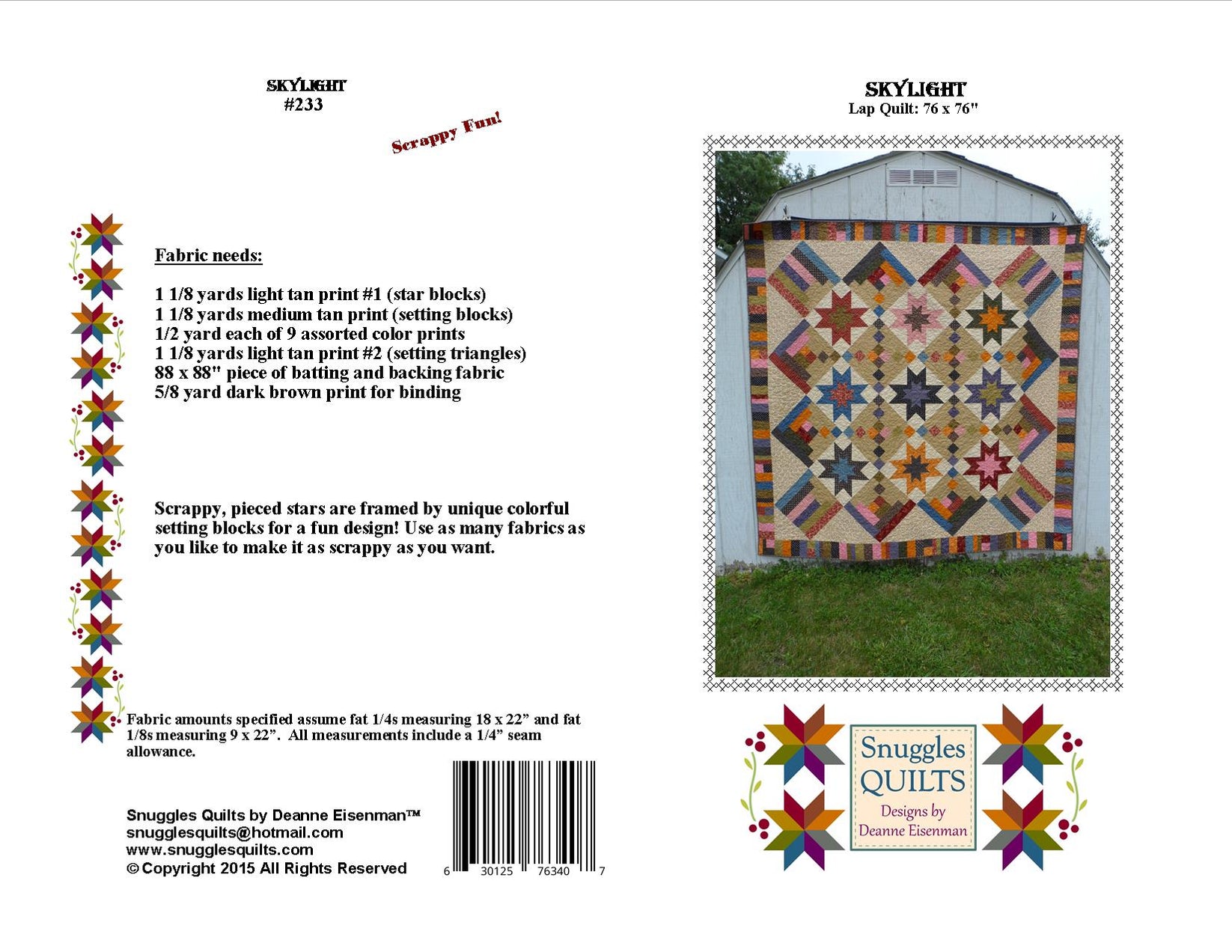 Skylight Lap Quilt Pattern – Snuggles Quilts