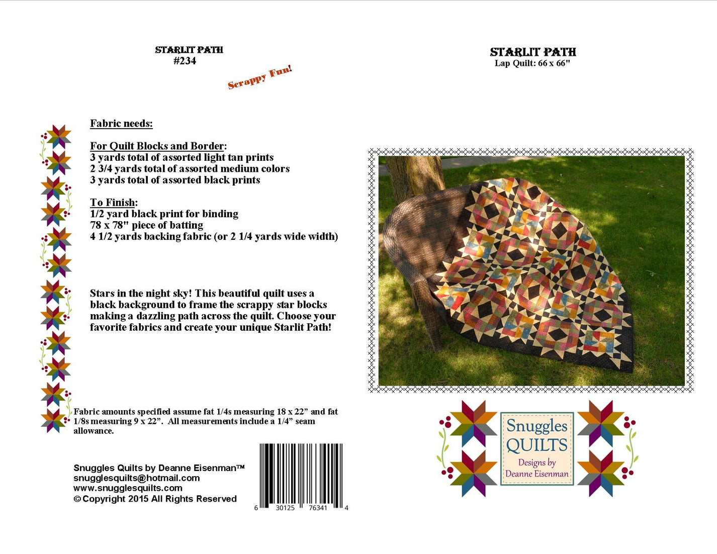 Starlit Path Lap Quilt Pattern – Snuggles Quilts