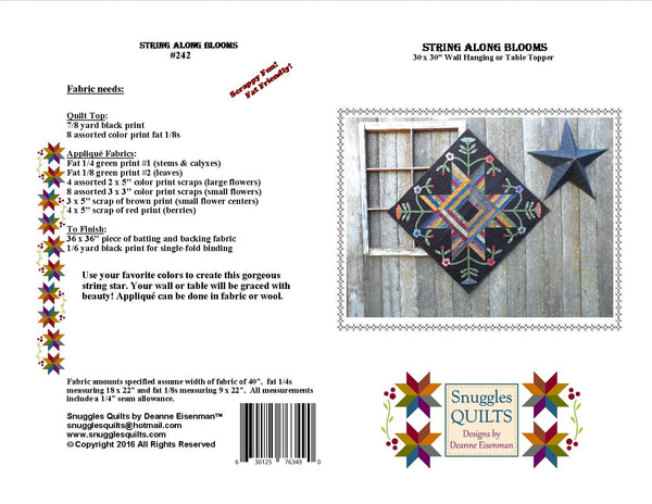 String Along Blooms Quilt Pattern – Snuggles Quilts